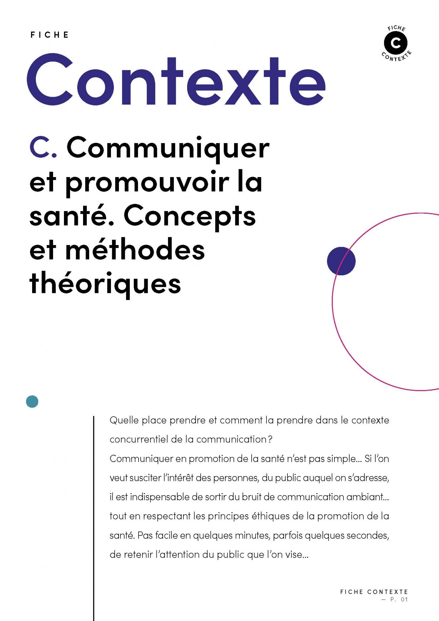 Fiche contexte C : Promotion de la santé | Question Santé A.S.B.L.
